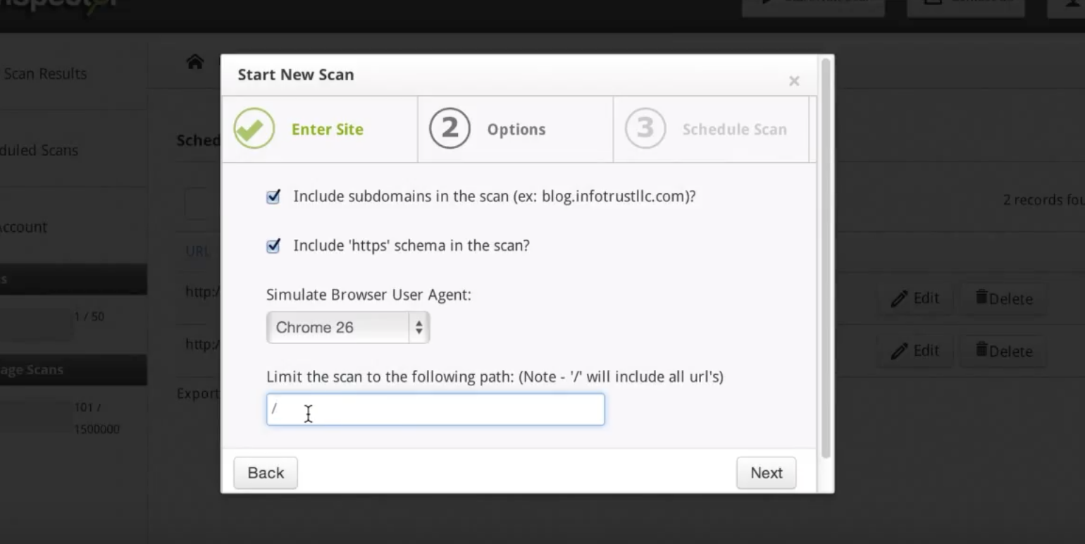 Navigating Scheduled Scans | Tag Inspector | Tag Audit Platform