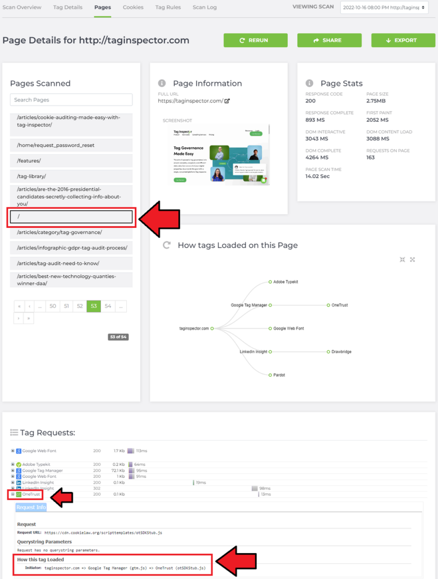Reading the Tag Inspector Tag Stack Trace